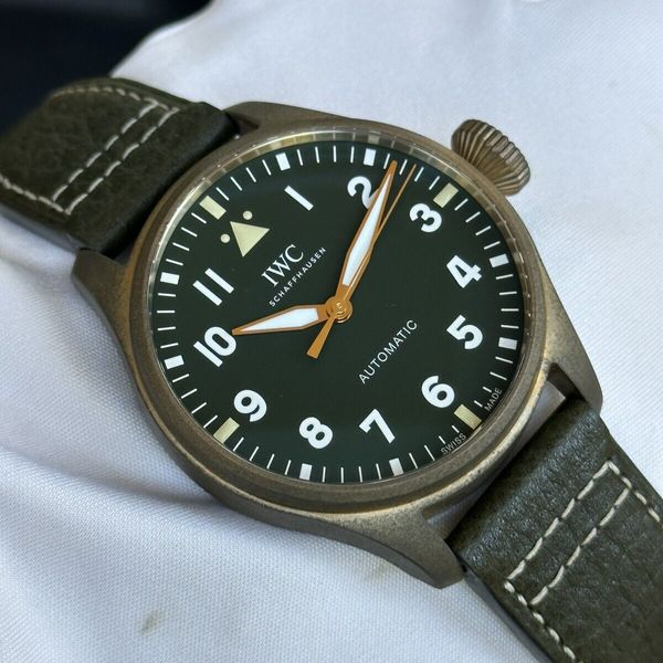 FS 2022 IWC Big Pilot Bronze Spitfire Automatic Green Dial Watch ...