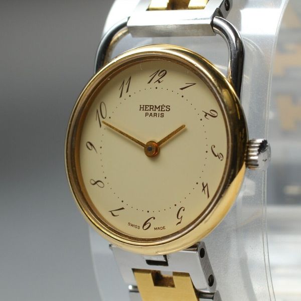 【NEAR MINT】 Vintage Hermes ARSO Arceau 24mm Round Women Quartz Watch ...