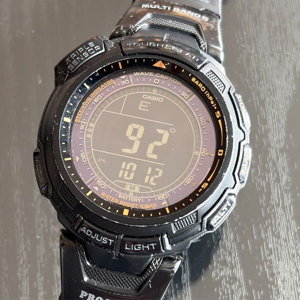 Casio Pro Trek Tough Solar Digital Watch PRW-1300 Triple Sensor Running ...