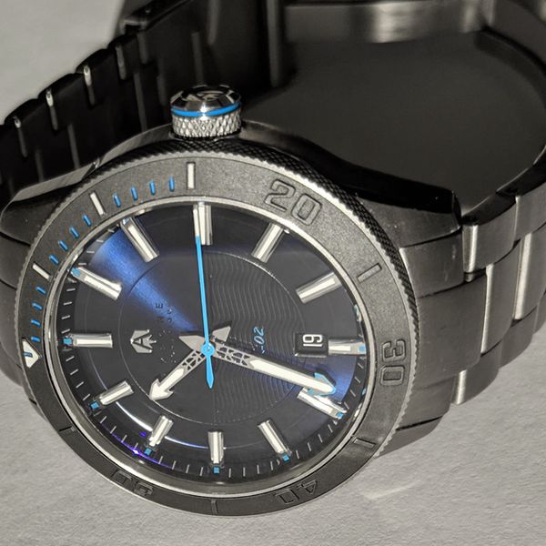 Akrone K-02, titanium, blue face | WatchCharts Marketplace