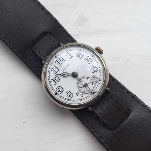 FS Patria (Omega) WW1 trench watch, solid silver, crack free dial ...