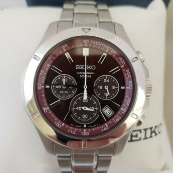 Seiko Analogue Quartz Cal. GT63 1/5 Chronograph Watch Red Dial ...