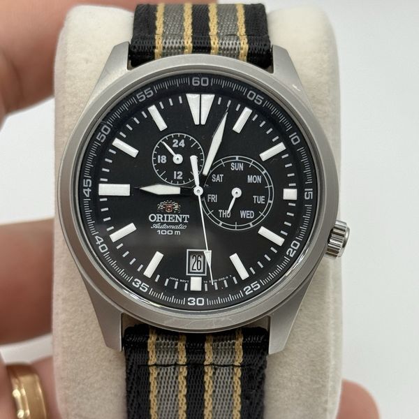 Orient Defender Automatic Watch 100m ET0N-C1-A Day Date Black Dial ...
