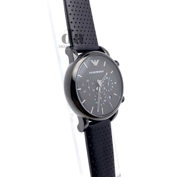 Emporio Armani AR1737 Classic Chronograph Black Leather Analog Men's ...