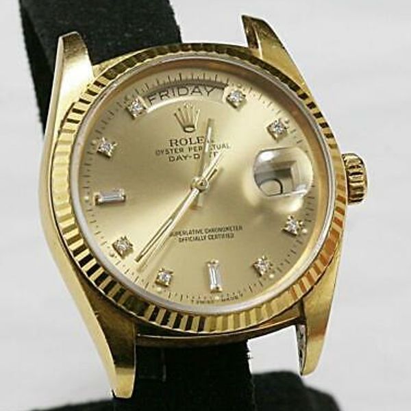 ROLEX 18038 Day-Date Single Quick Set Automatic President Cal 3055 ...
