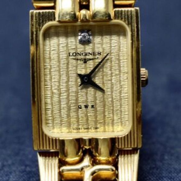 Longines Swiss MOP Dial Mens GWR MZ5743 0961 Gold Plated Bracelet Watch ...