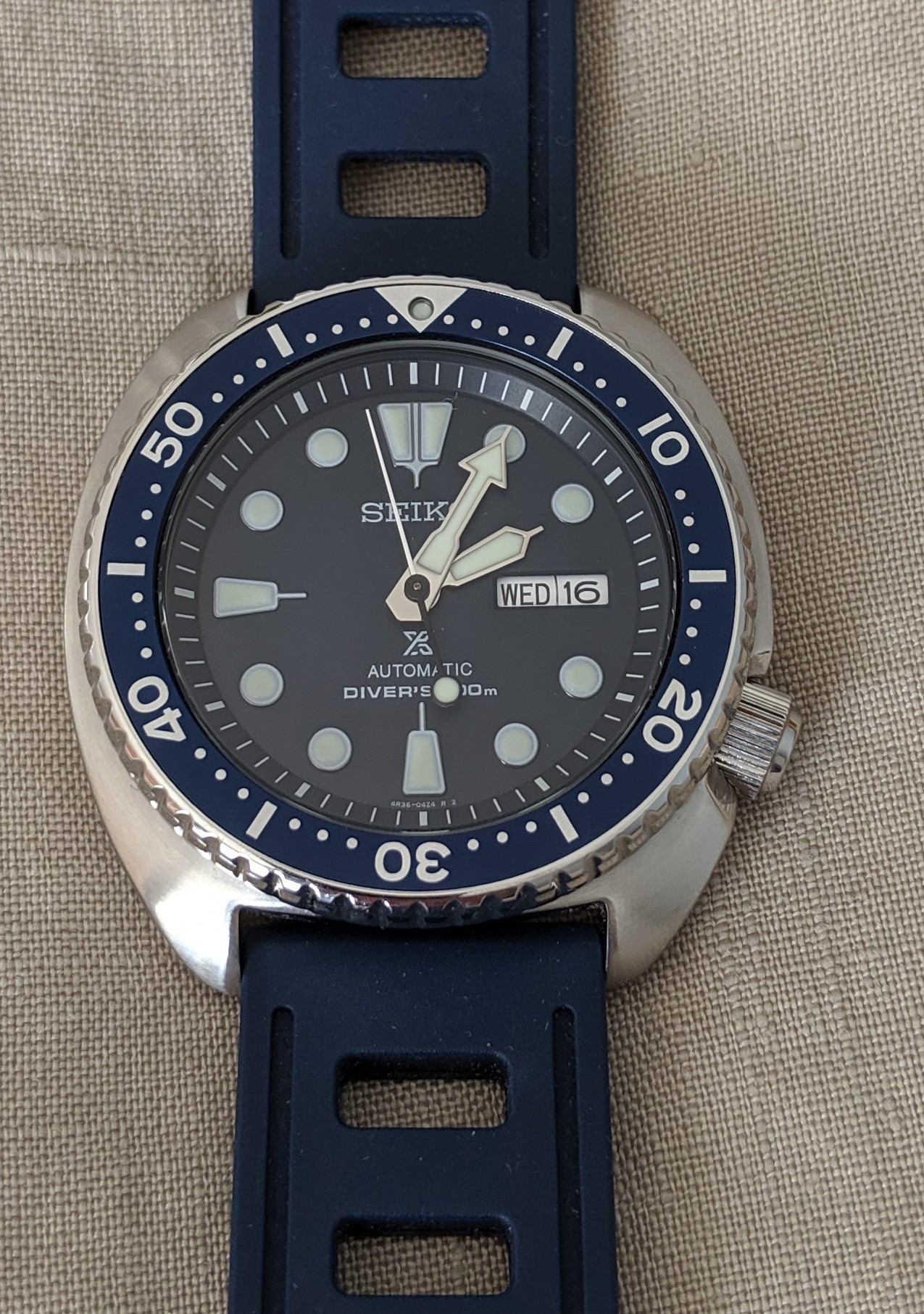 FS SEIKO TURTLE BLUE SRP773 STAINLESS STEEL BRACELET And BOREALIS BLUE ...