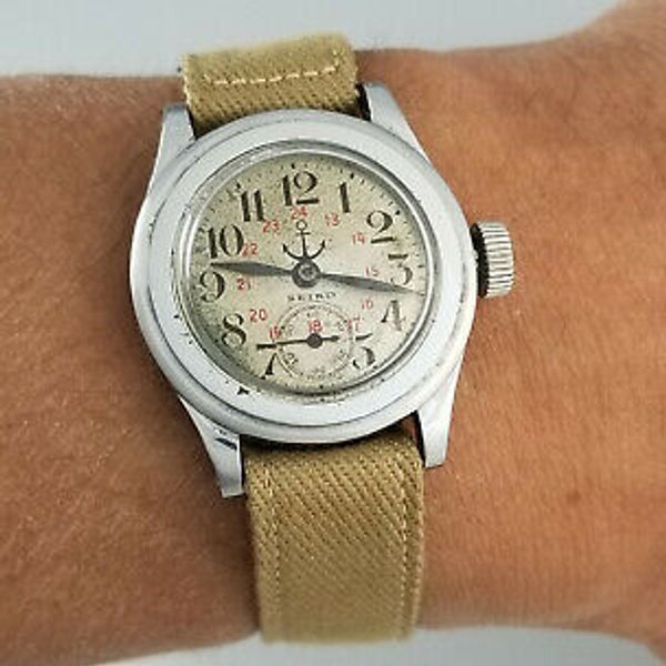 RARE WWII VINTAGE SEIKO JAPANESE IMPERIAL NAVY MILITARY WRIST WATCH ...