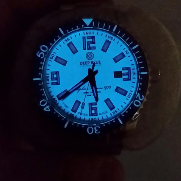 SOLD! FS: Deep Blue Tritium Full Lume dial Alpha Marine blue LNIB t-100 ...