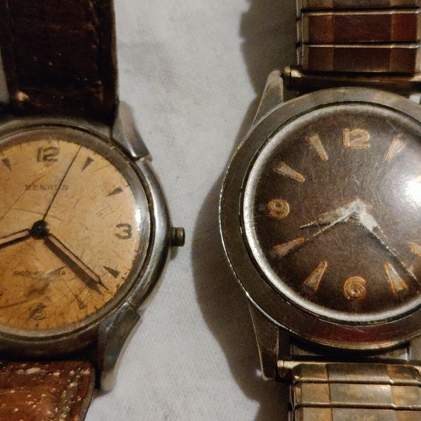 2 LOT 1950s BENRUS PATENT 2302340 HAND WIND WRISTWATCHES-ONE RUNS-ONE ...