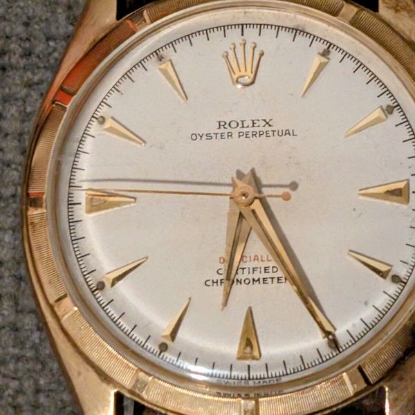 Rolex Oyster Perpetual 6085 Yellow 14k Gold 34mm White Dial Automatic ...