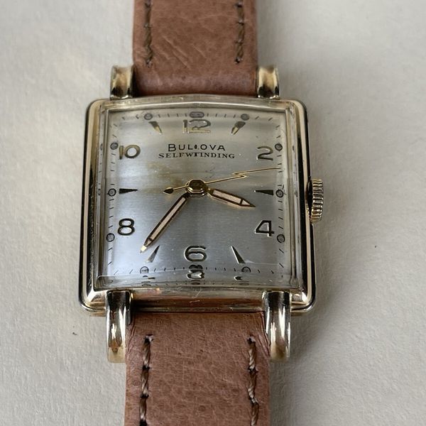 *Rare* Vintage Bulova Gold Filled FANCY CRYSTAL 28mm Square Automatic ...