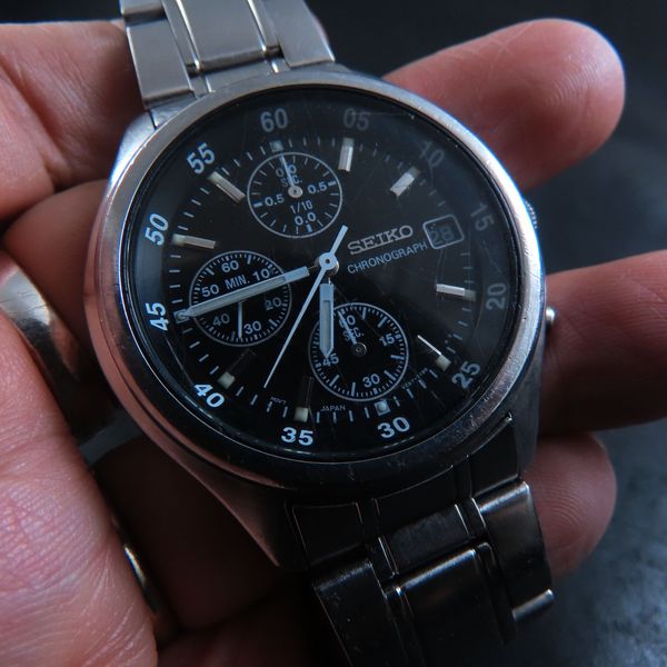 V657 Japan Seiko Chronograph Quartz Men Watch | WatchCharts Marketplace