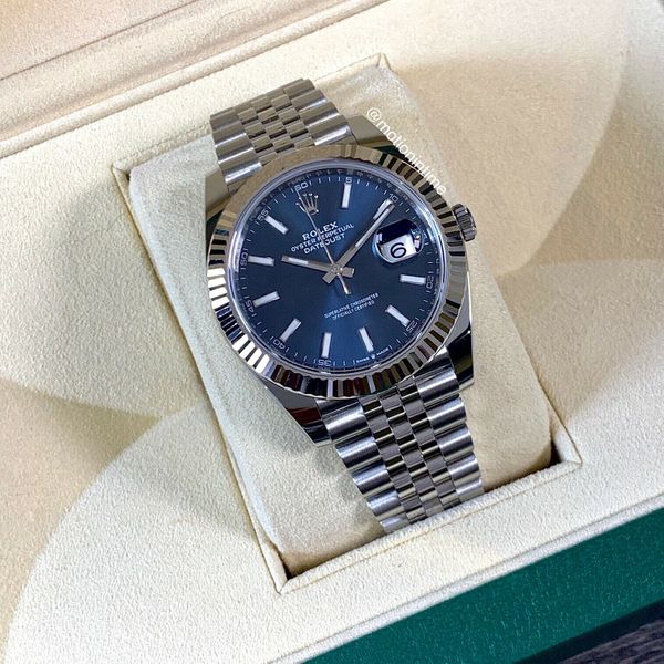 Rolex 126334 Datejust 41 Blue Dial, White Gold Fluted Bezel - Steel on ...