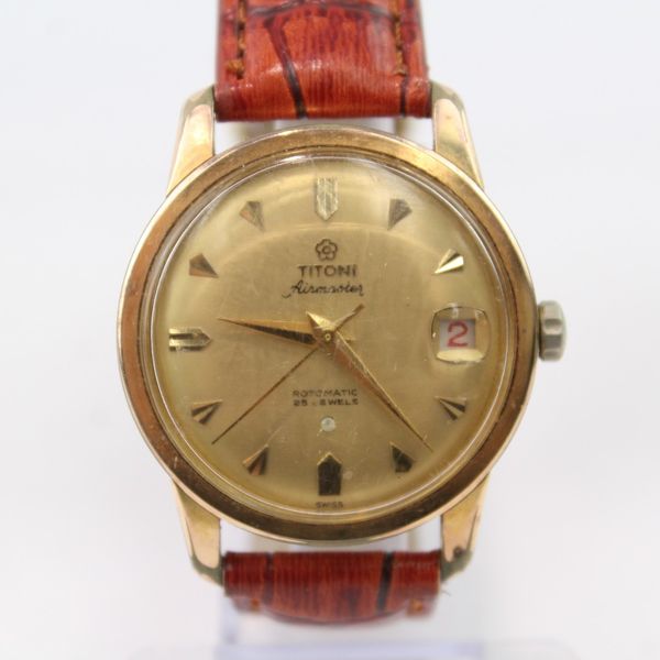 Mens Titoni Airmaster Gold Tone Watch Automatic Working | WatchCharts ...