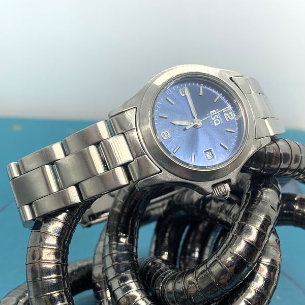 ESQ Esquire/Movado E5054 Stainless/Blue Dial Women's Bracelet Watch New ...