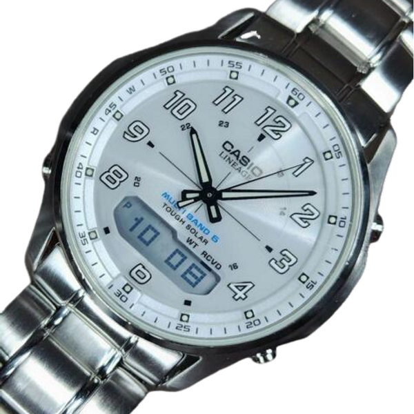 CASIO Lineage Radio Wave Solar LCW-M100D-7AJF Men's Silver Watch ...