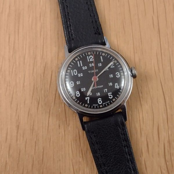 RARE VINTAGE TIMEX 1967 MECHANICAL SPRITE MILITARY STYLE WATCH WORKING ...