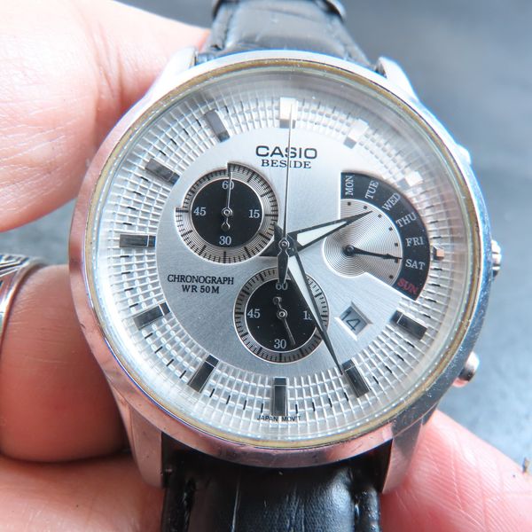 BEM-501 Casio Beside Chronograph Daydate Quartz Men Watch | WatchCharts ...