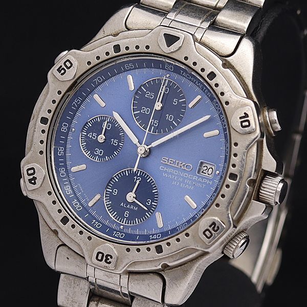 Seiko Chronograph Quartz 7T32-6E40 Chronograph Date Men's Watch ...