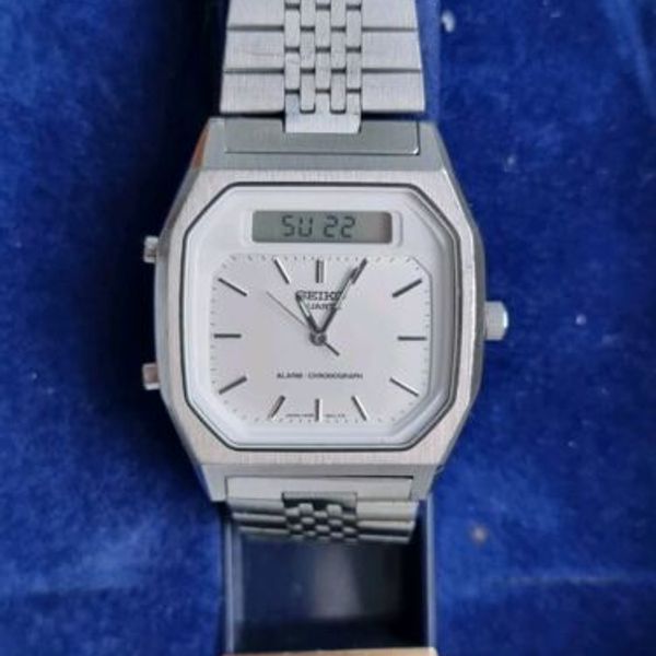 Vintage Seiko H556-5000 Duo Display Ana-Digi Watch Black Original ...