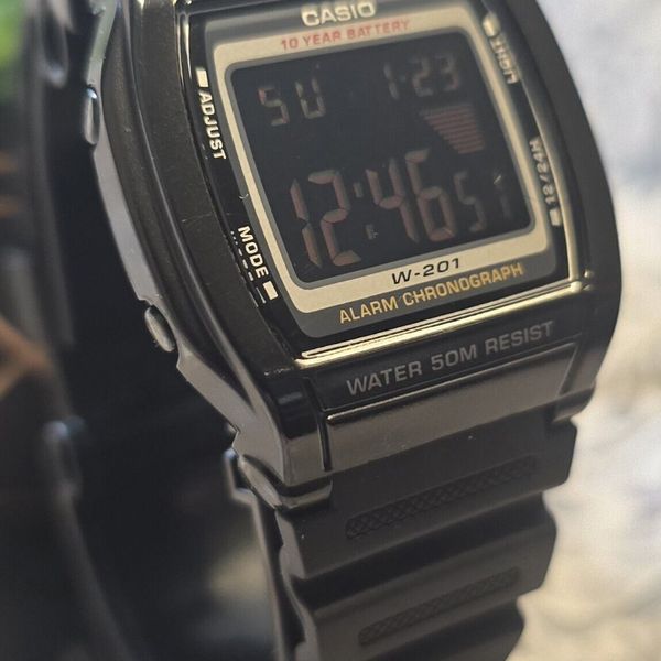 Casio Watch W201 Alarm Chronograph Watch | Quartz Movement | Water ...