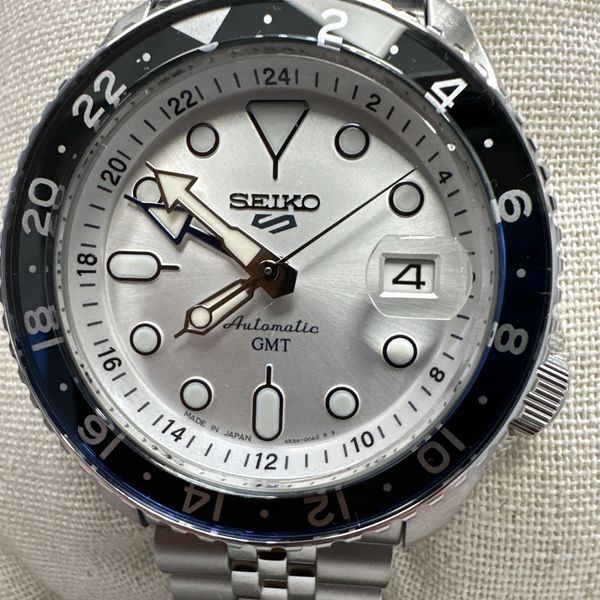 Seiko 5 Five Sports SSK033 GMT Automatic Watch 100 Meter White Dial ...