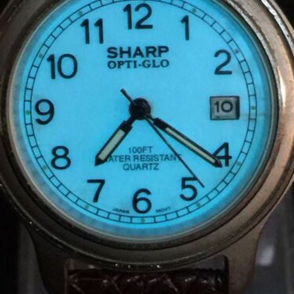 Sharp Opti-glo,WR100ft,Date, Aluminum Case,38mm Case, Runs Great,New ...