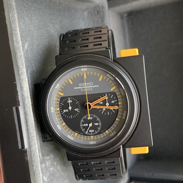 Vintage Seiko 7a28-7000 Black Ripley Alien chronograph watch in box ...