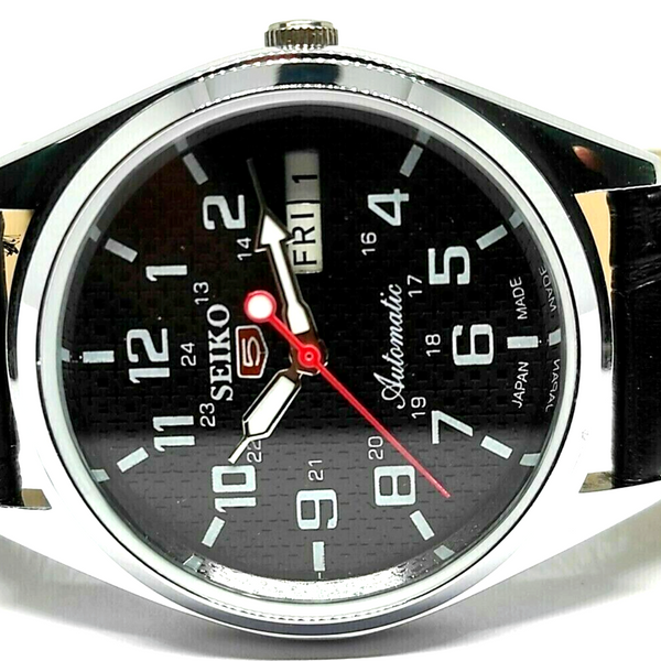 SEIKO 5 Automatic Silver DayDate Spot Styl Black Dial JAPAN Men's ...