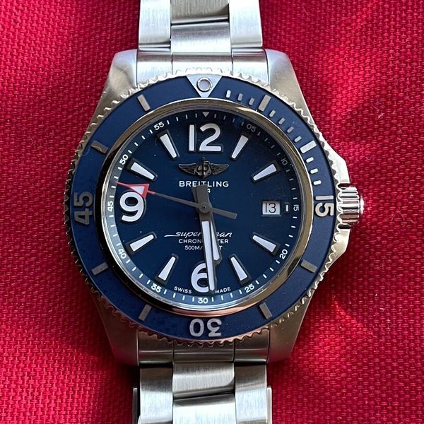 Breitling Superocean Blue dial 42mm Diving watch for sale | WatchCharts ...