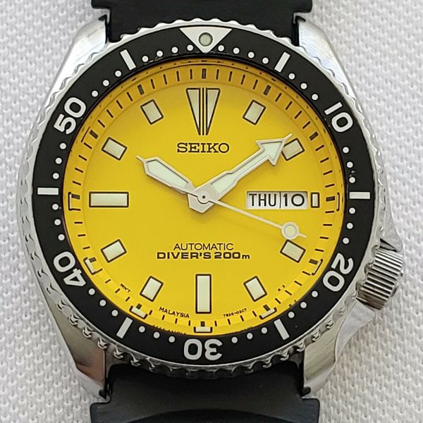 Seiko SKXA35 200m Yellow Automatic Dive Watch Full Kit W/Extras ...