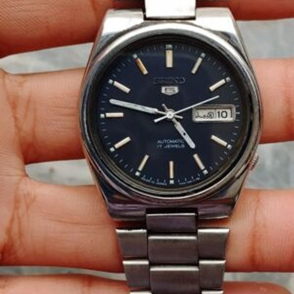 Vintage Seiko 5 Automatic 17 Jewels Stainless Steel Black Color Dial For Men's | WatchCharts ...