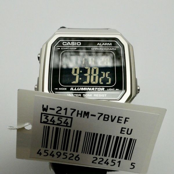 CASIO Watch W-217HM-7BVEF Stylish Negative Display Alarm Back light 50m ...