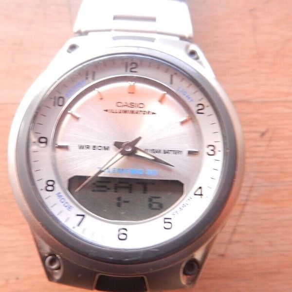 CASIO WATCH AW-80, analogue with digital window, metal watch strap good ...