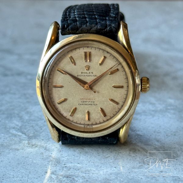 [WTS] 1953 Rolex Oyster Perpetual "Calatrava" - 18k Gold - Bombé Lugs ...