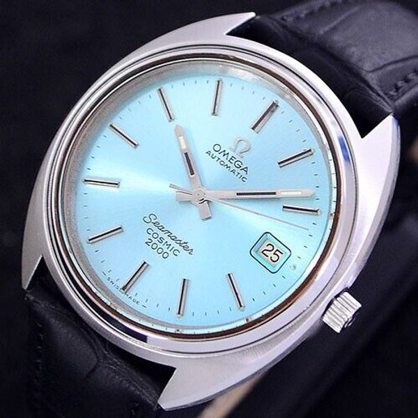 VINTAGE OMEGA SEAMASTER COSMIC 2000 AUTOMATIC SKY BLUE DIAL DATE MEN'S ...