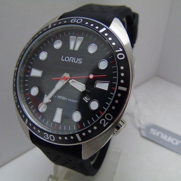 LORUS by SEIKO MENS DIVER STYLE RUBBER STRAP WATCH *NEW* PLAIN BOX ...