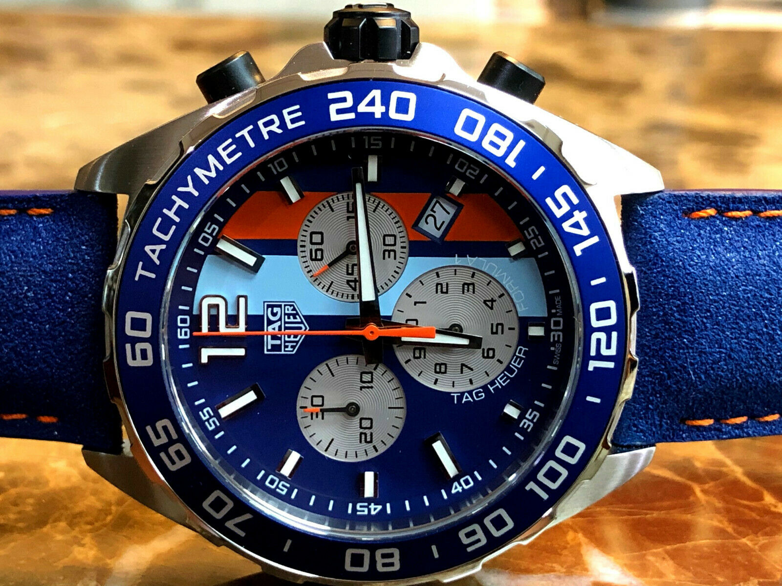 TAG Heuer Gulf Formula 1 Quartz Chronograph 50TH Anniversary CAZ101N ...