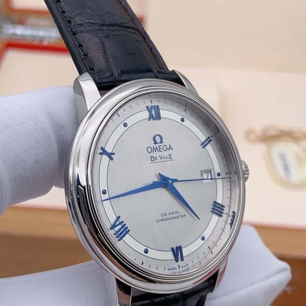 Omega DeVille Automatic Watch White Dial Leather Strap 41mm Classic Design | WatchCharts Marketplace