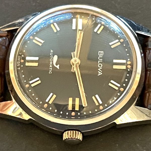 Vintage 1971 Bulova Sea King Automatic Men's Watch Running Ticks Black ...