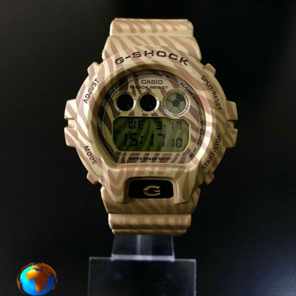 Casio G-SHOCK DW-6900ZB (DW6900) Zebra Camouflage Gold Yellow Stripes ...