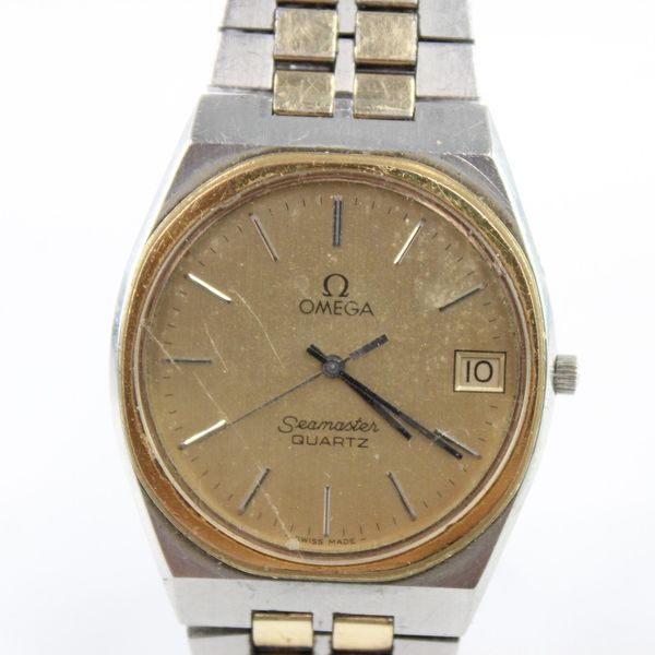 Omega Seamaster Two Tone Watch Quartz Working | WatchCharts Marketplace