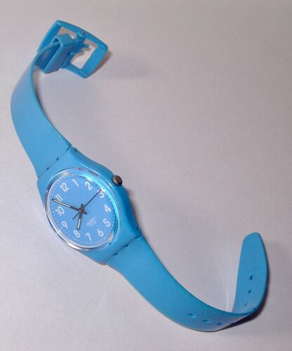 Swatch Blue Watch GS138 Swatch Baby Blue Turquoise RISE UP 34mm GS138I ...