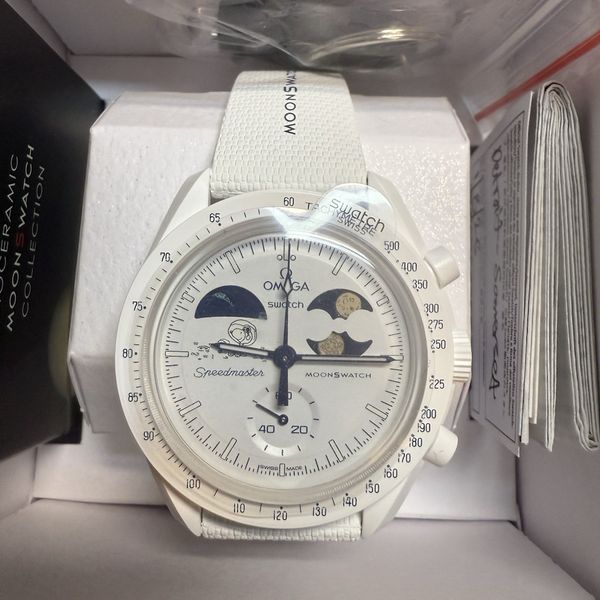 New Swatch X Omega Moonswatch Mission to Earthphase Moonshine Gold Cold ...