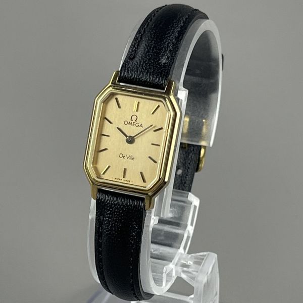 OMEGA De Ville 1387 Ladies Vintage Watch Gold SS New Battery New Lather ...