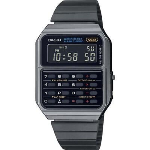 Casio Vintage CA-500WEGG-1BEF Retro Digital Calculator Dual Time 2 Year ...