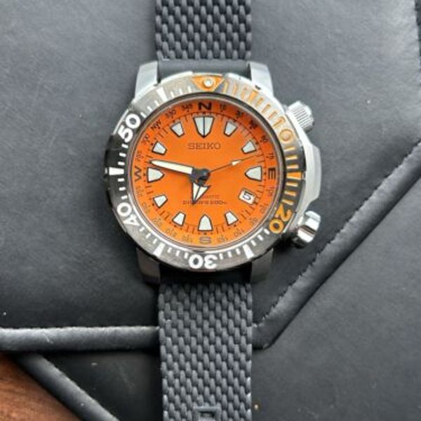 Vintage Seiko SNM037 Men's Land Monster Orange Diver Watch 7S35-00F0 ...
