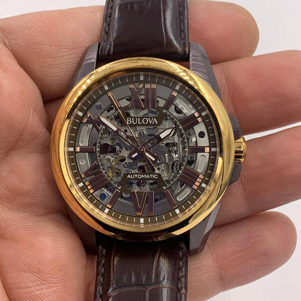 Bulova Watch Men's Sutton Automatic 98A165 Full Skeleton 43mm Good ...