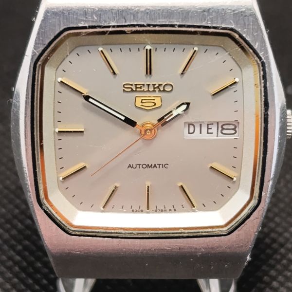 Vintage Seiko 5 Automatic 6309-573B Day/Date Menâ s Wrist Watch, Watch ...